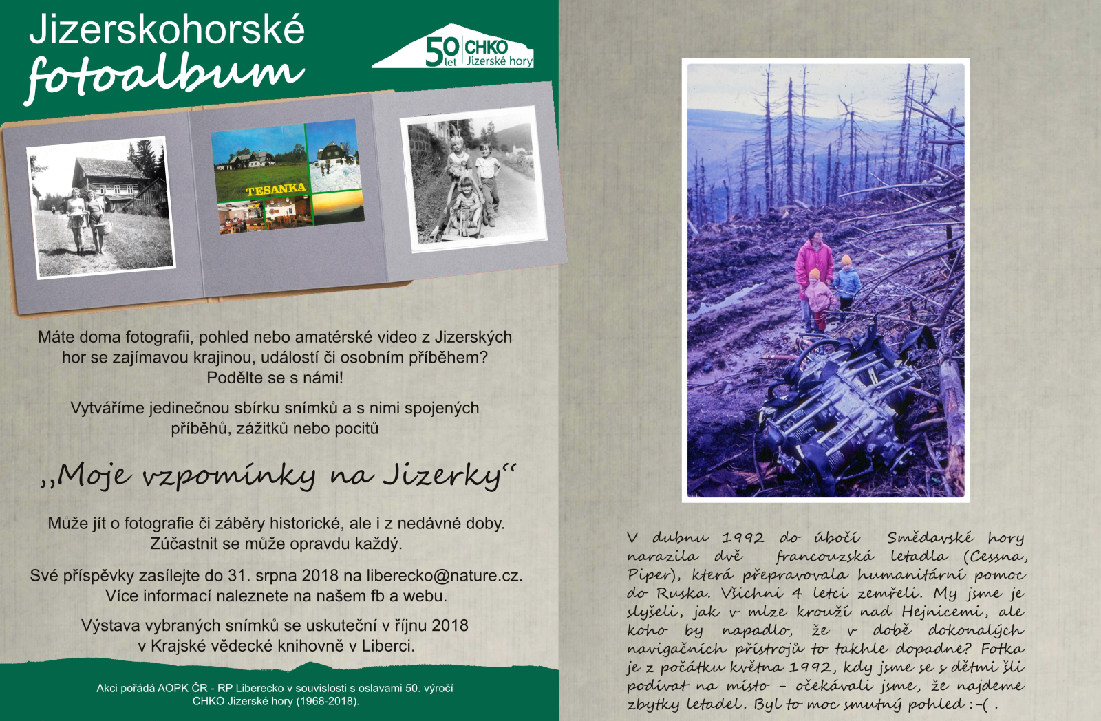 VÝZVA K VÝROČÍ 50 LET CHKO JIZERSKÉ HORY - FOTOALBUM „MOJE VZPOMÍNKY NA ...